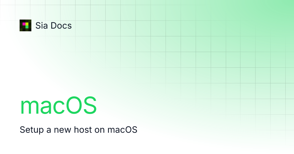 macOS | Legacy | Sia Docs