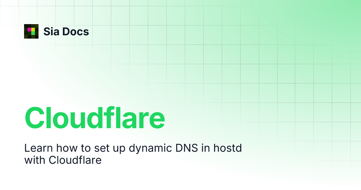Cloudflare | Sia Docs